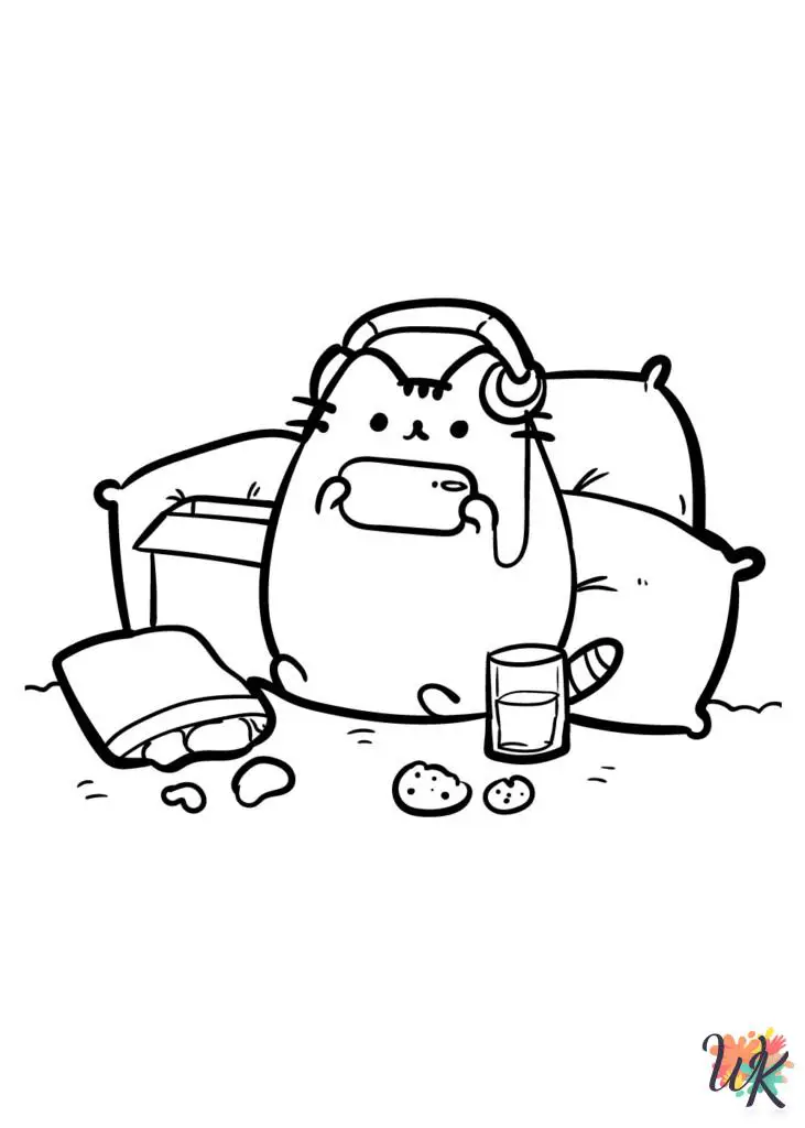 25 Pusheen Coloring Pages For Kids - ColoringPagesWK.com