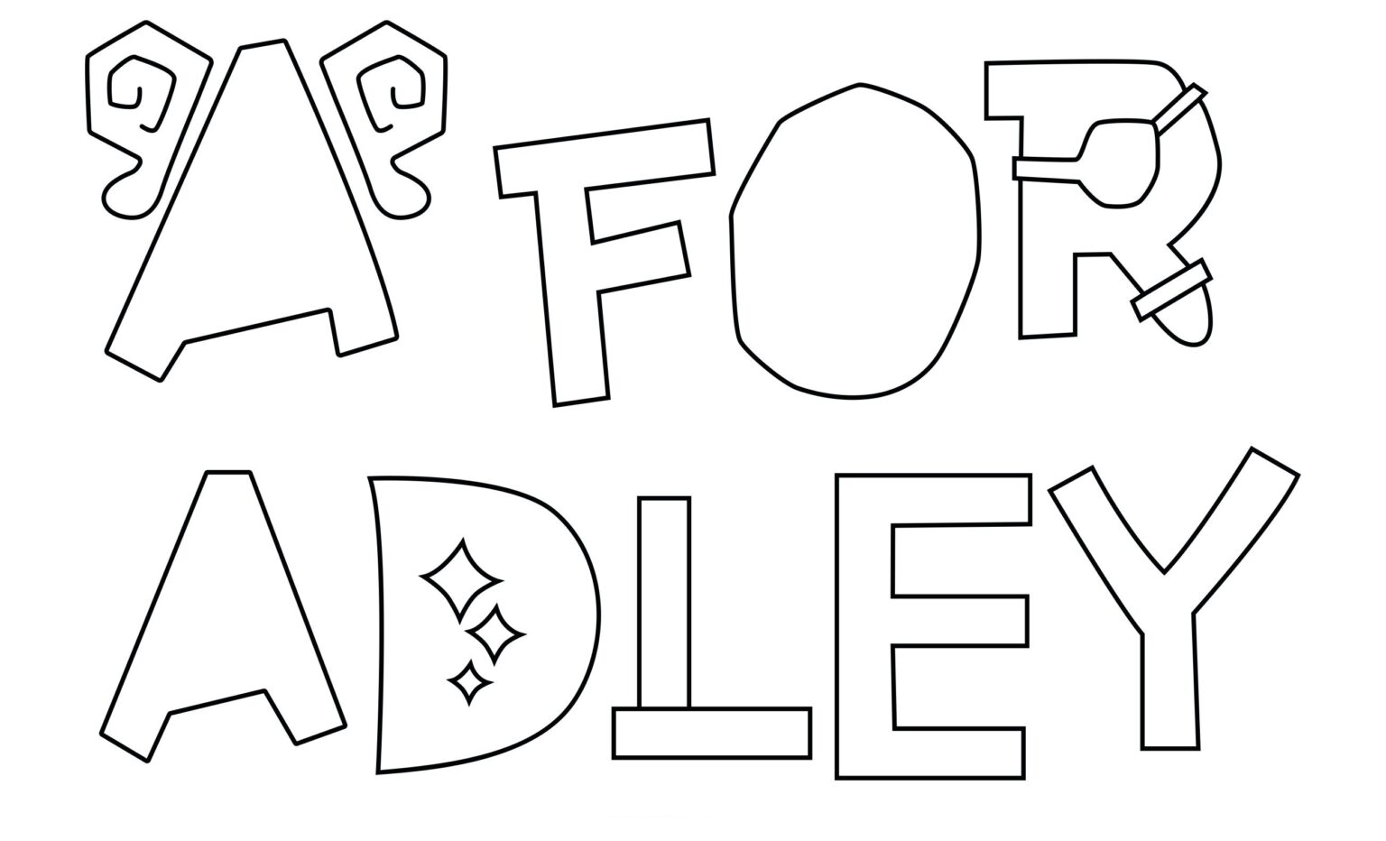 7 A For Adley Coloring Pages For Kids - ColoringPagesWK