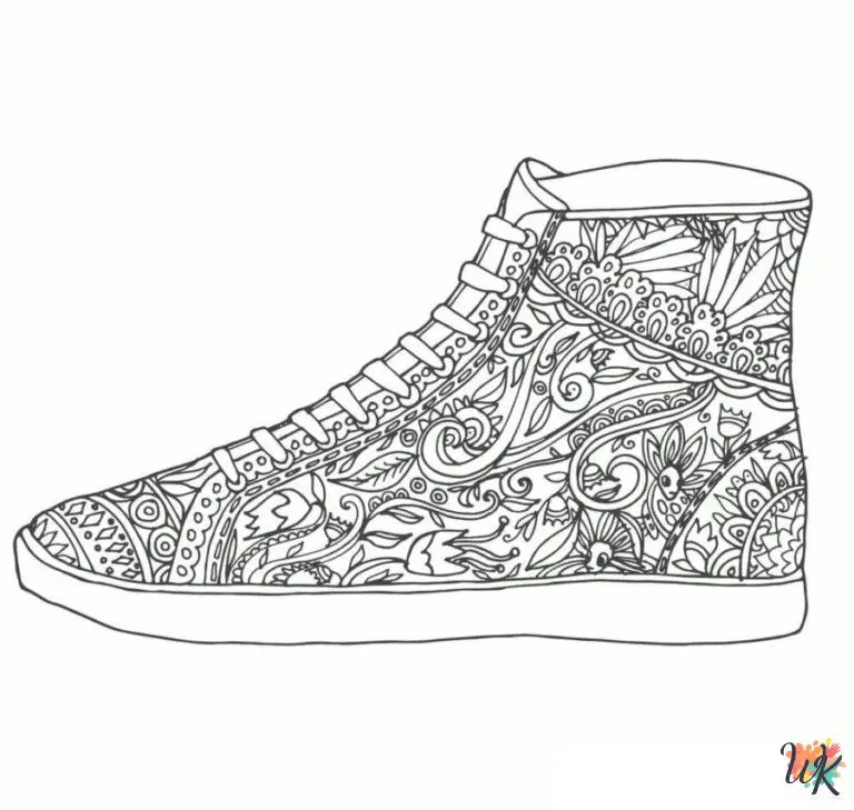 94 Sneaker Coloring Pages For Kids - ColoringPagesWK.com