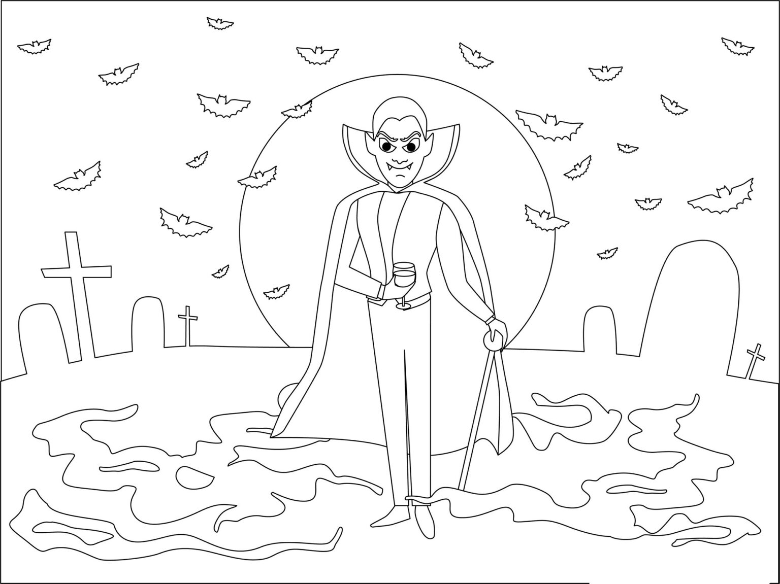 18 Dracula Coloring Pages For Kids