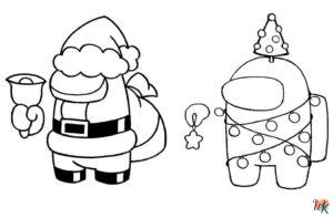 33 Among Us Christmas Coloring Pages For Kids - ColoringPagesWK