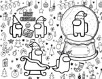33 Among Us Christmas Coloring Pages For Kids - ColoringPagesWK