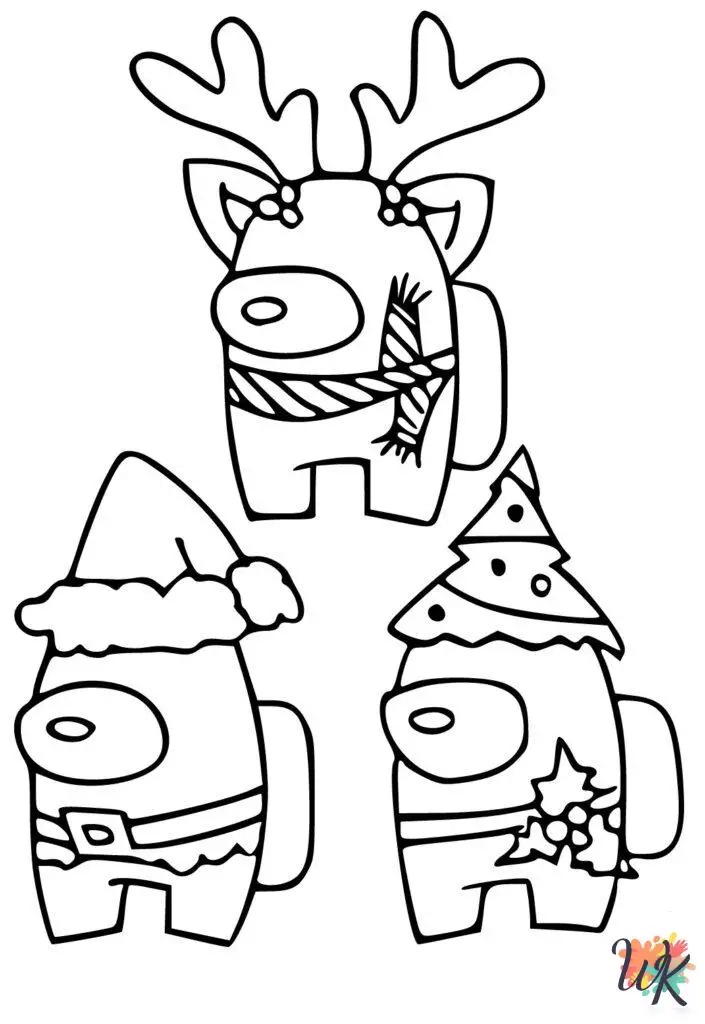 33 Among Us Christmas Coloring Pages For Kids - ColoringPagesWK