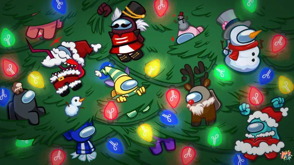 33 Among Us Christmas Coloring Pages For Kids - ColoringPagesWK