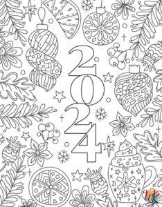 28 Happy New Year 2024 Coloring Pages