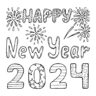 28 Happy New Year 2024 Coloring Pages