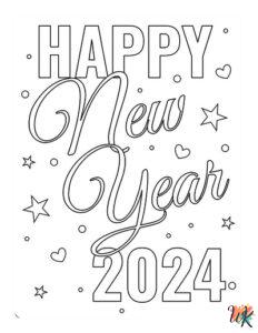 28 Happy New Year 2024 Coloring Pages