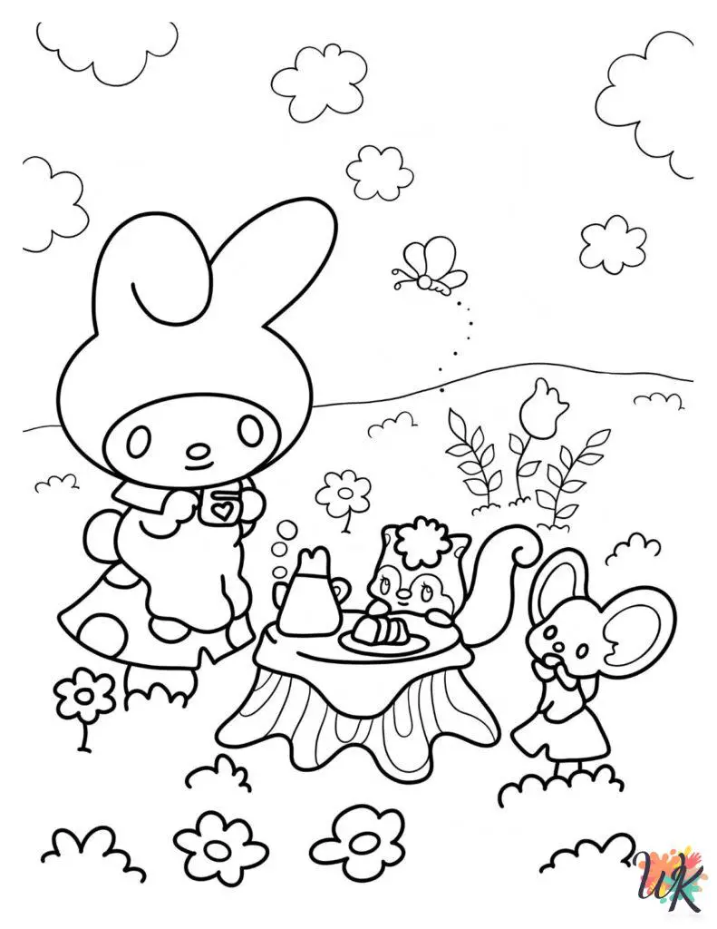 24 My Melody Coloring Pages For Kids - Coloring PagesWK