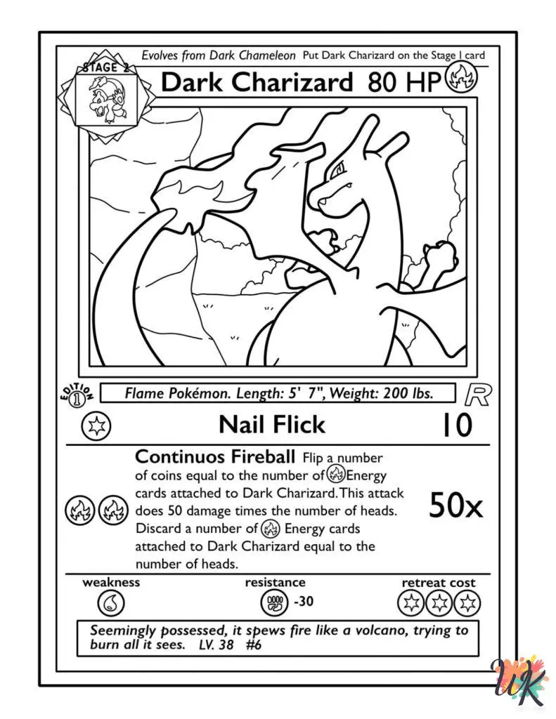 20 Pokemon Card Coloring Pages For Kids - ColoringPagesWK
