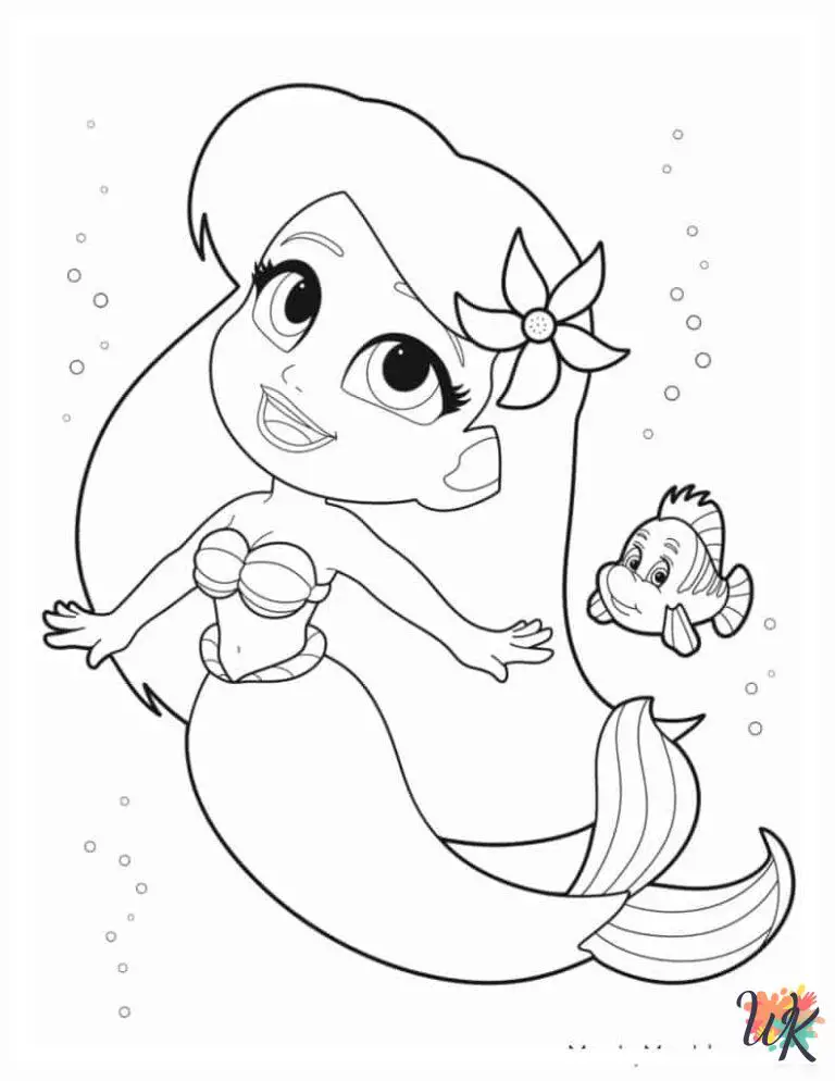 28 Ariel Coloring Pages For Kids - ColoringPagesWK.com
