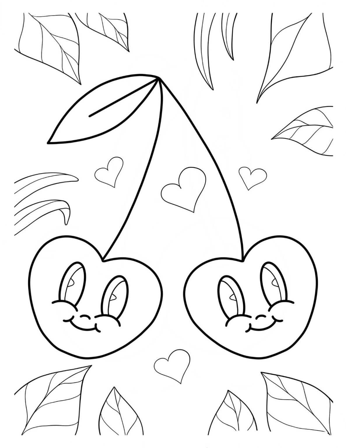 20 Cherry Coloring Page