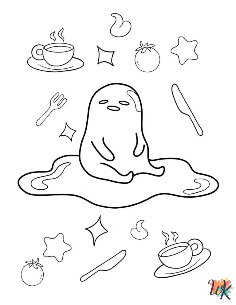 19 Gudetama Coloring Pages For Kids - ColoringPagesWK