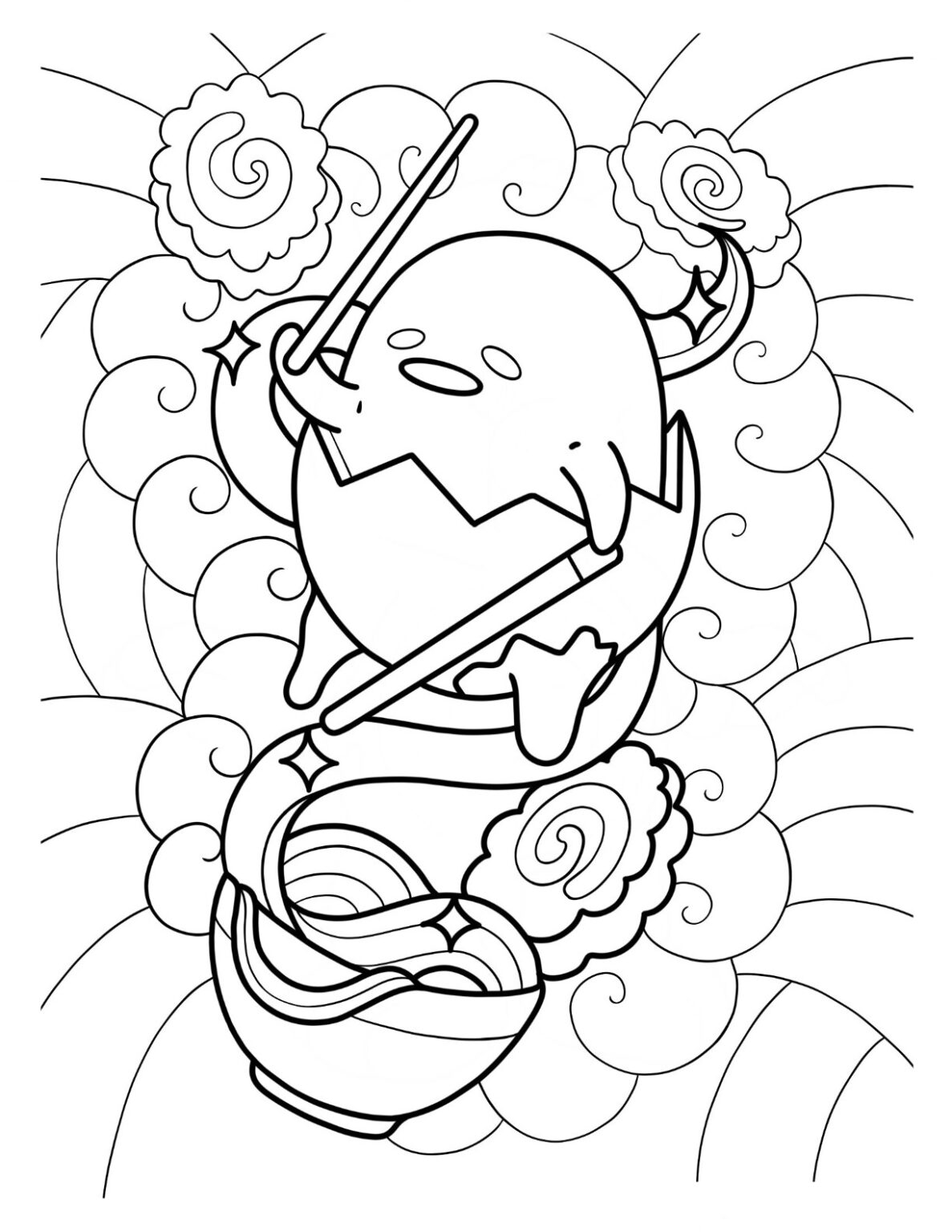 19 Gudetama Coloring Pages For Kids - ColoringPagesWK
