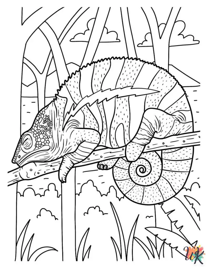 24 Lizard Coloring Pages For Kids - ColoringPagesWK.com