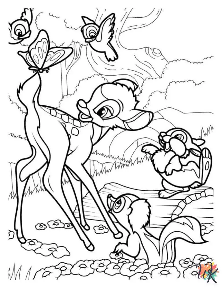 20 Bambi Coloring Pages For Kids - ColoringPagesWK