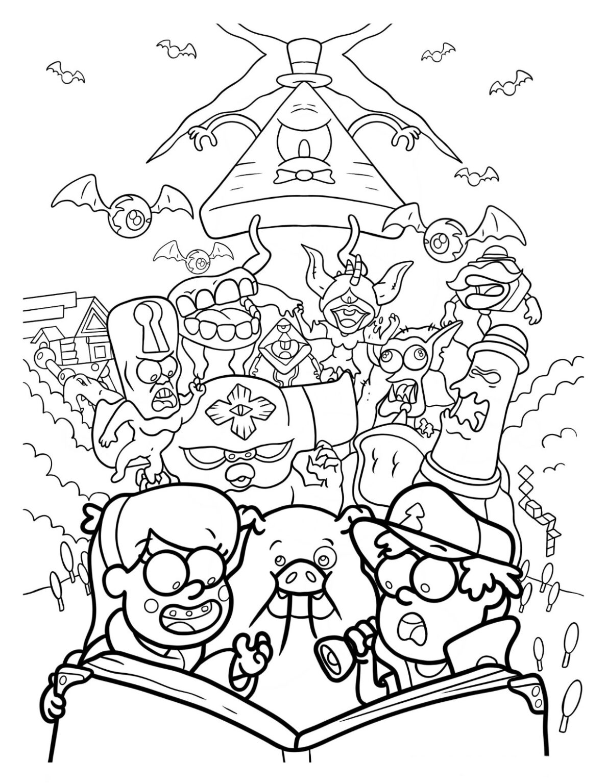 24 Gravity Falls Coloring Pages For Kids - ColoringPagesWK