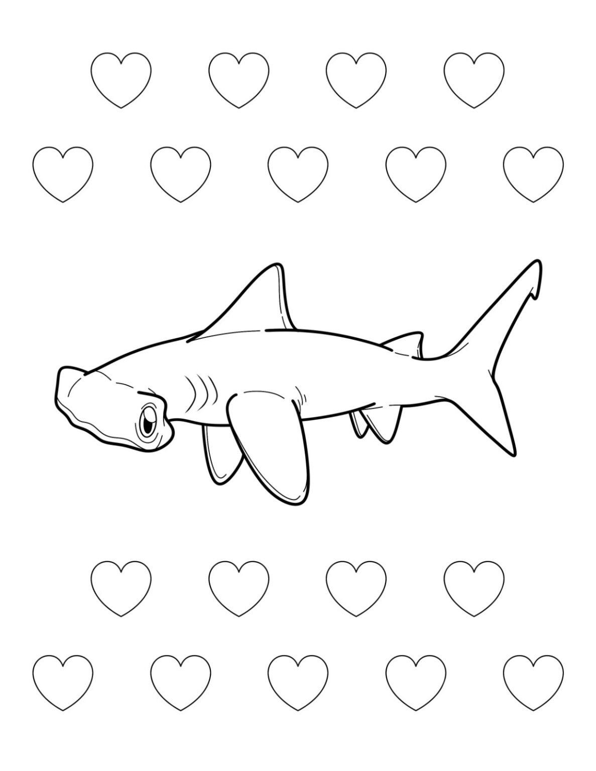 20 Hammerhead Shark Coloring Pages For Kids - ColoringPagesWK