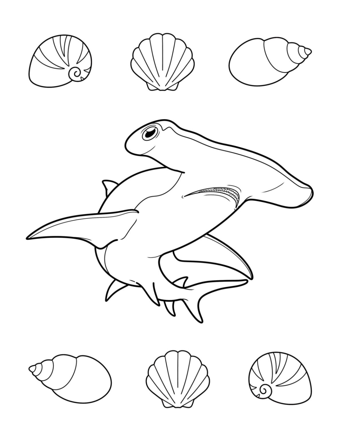 20 Hammerhead Shark Coloring Pages For Kids - ColoringPagesWK