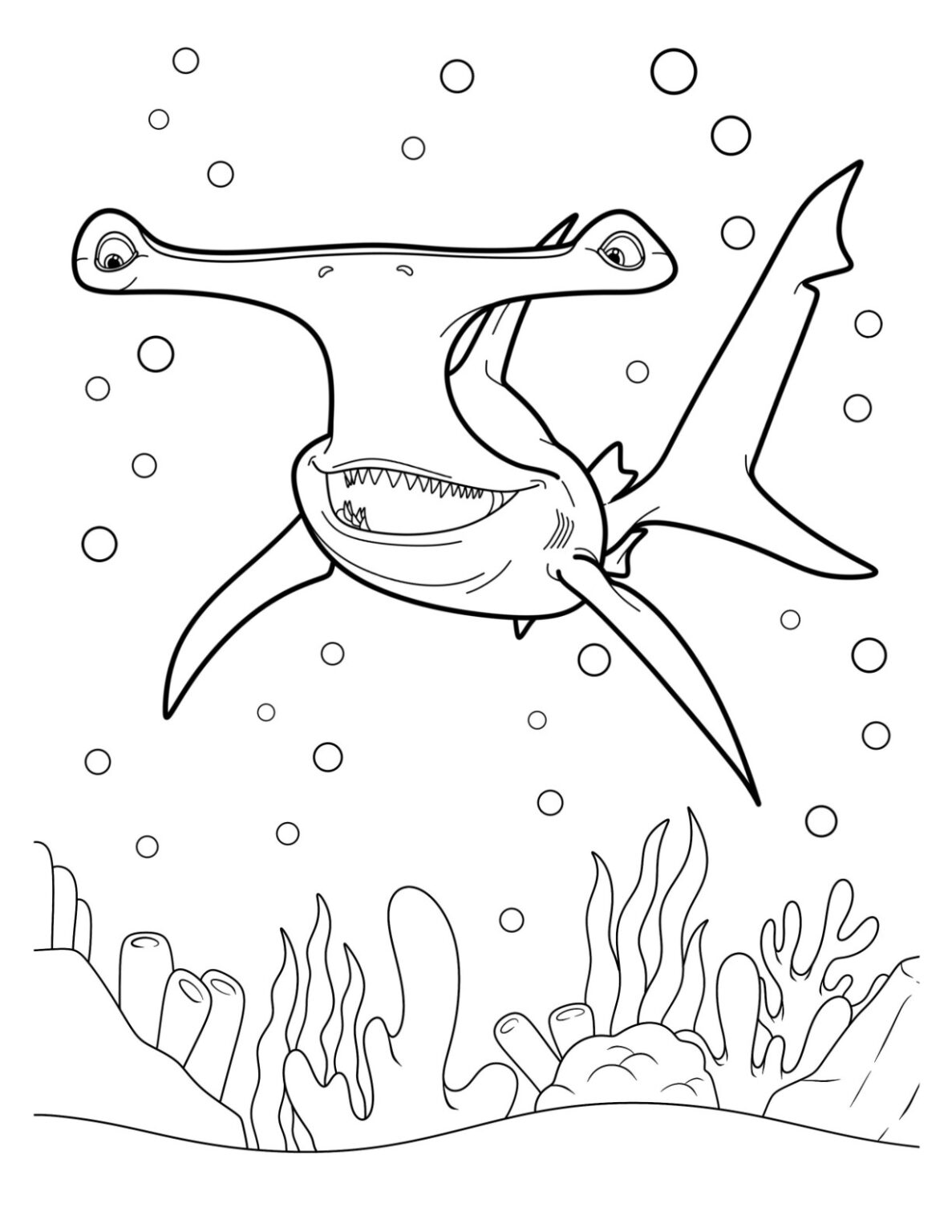 20 Hammerhead Shark Coloring Pages For Kids - ColoringPagesWK