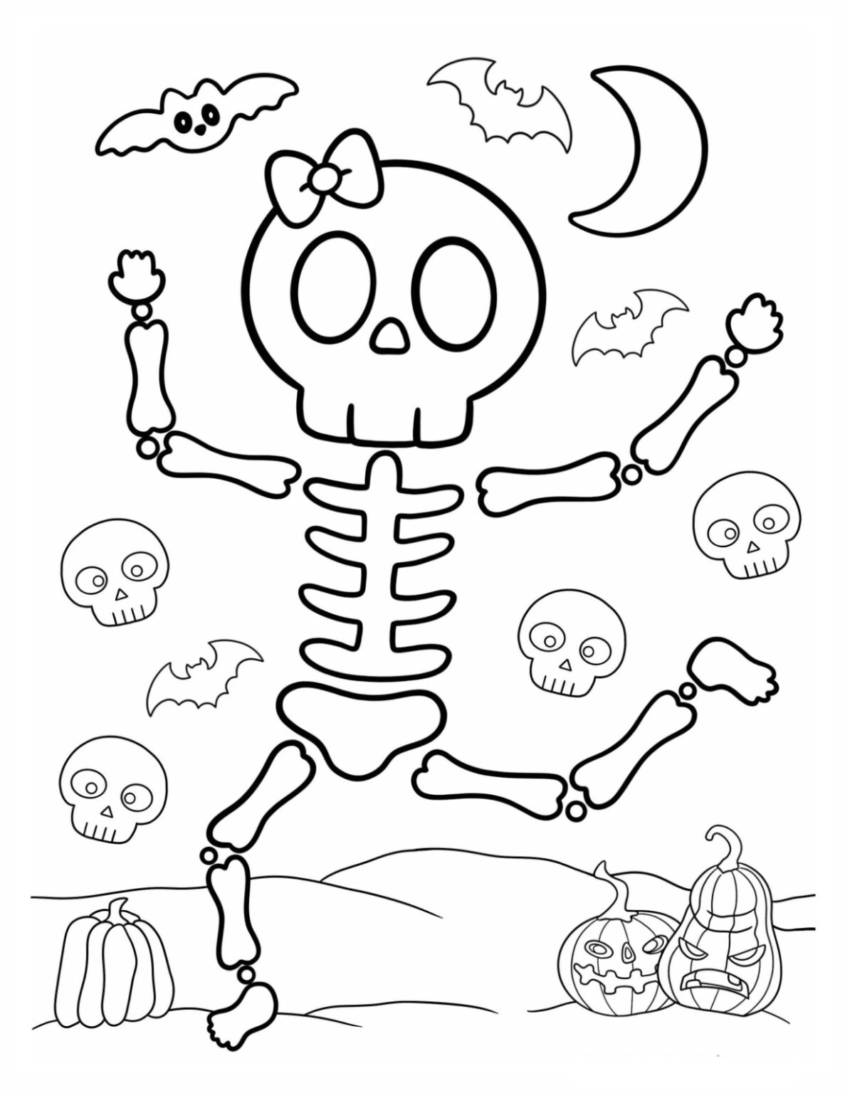 20 Skeleton Coloring Pages For Kids - ColoringPagesWK.com