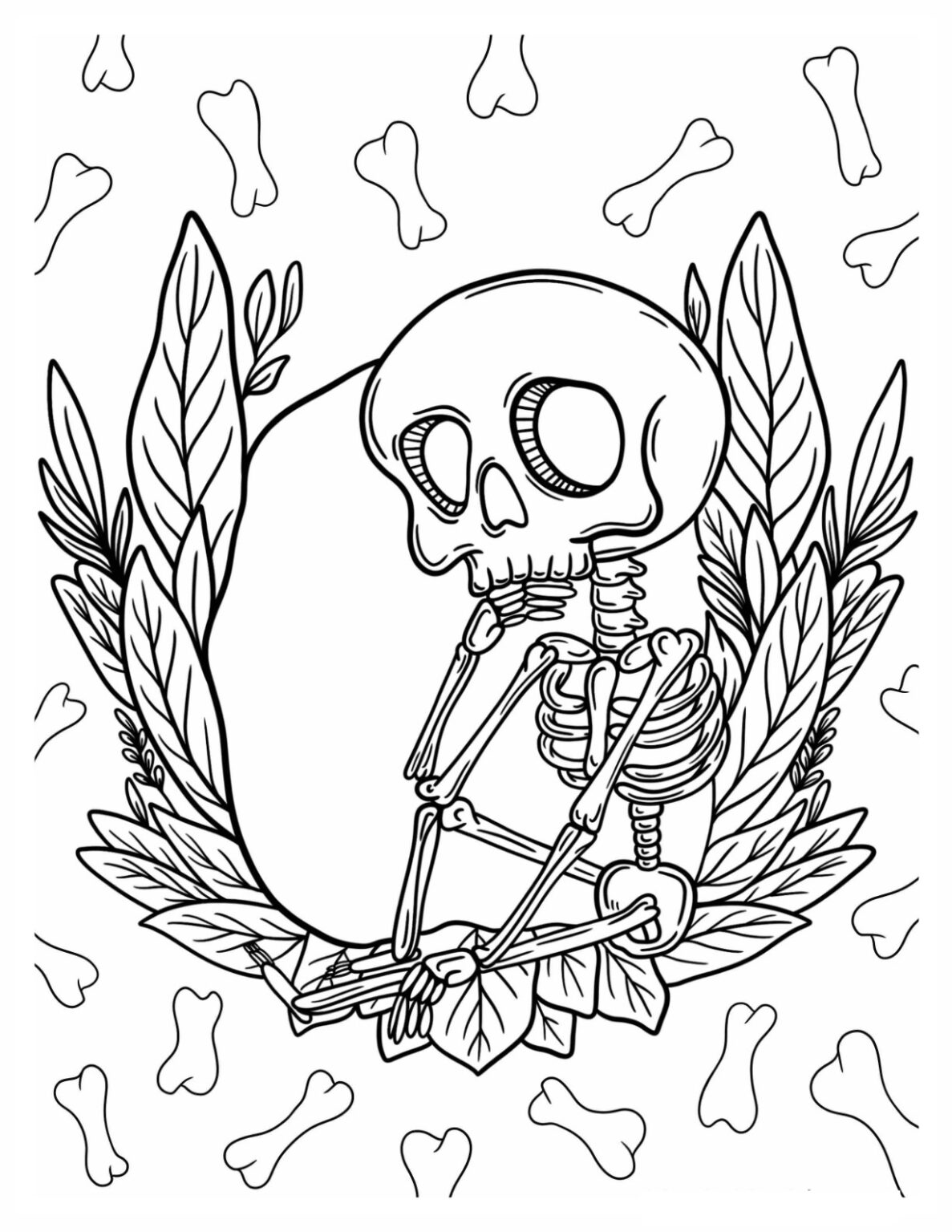 20 Skeleton Coloring Pages For Kids - ColoringPagesWK.com