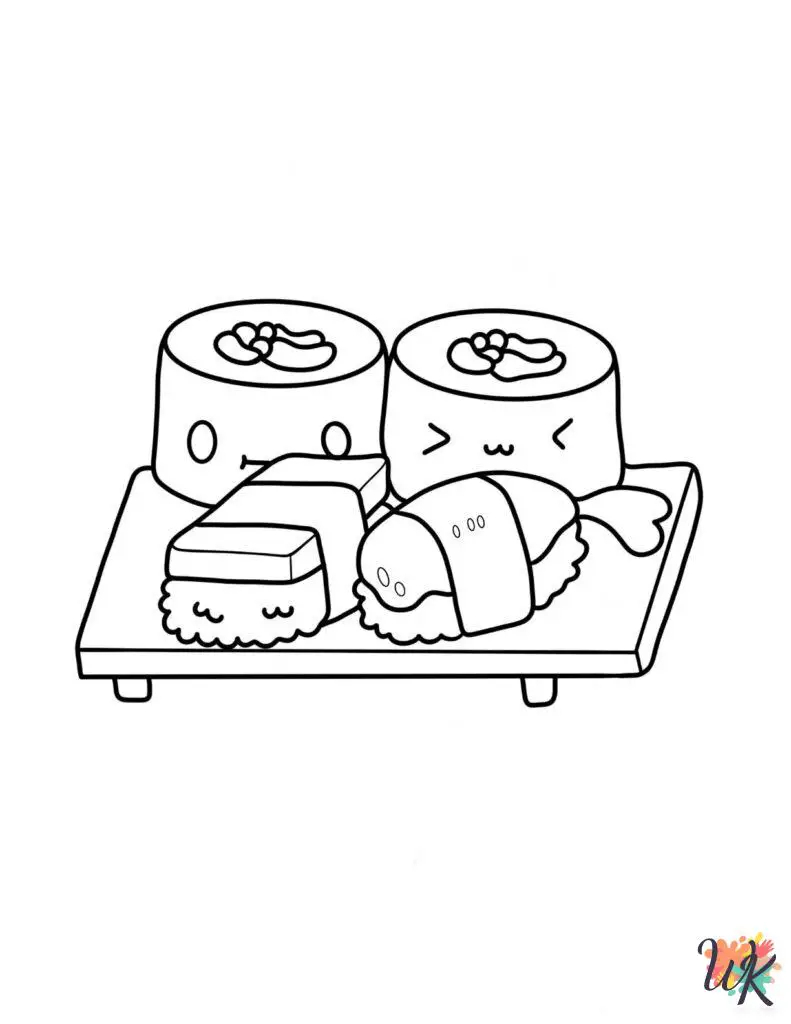 20 Sushi Coloring Pages For Kids - ColorinngPagesWK.com